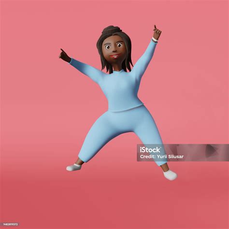 실행 아프리카 계 미국인 신체 긍정적 인 여성 3d 렌더링 캐릭터 다인종 플러스 크기 다양한 과체중 소녀 스포츠 아이에 대한