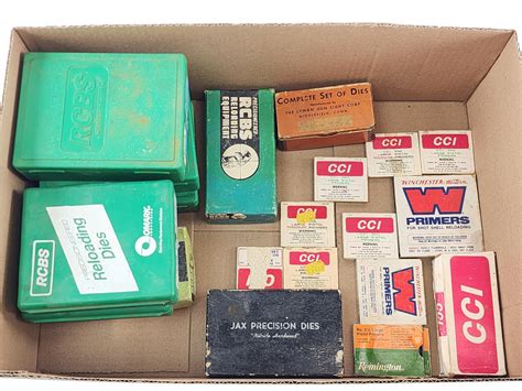 Lot Rcbs Reloading Die Sets And Assorted Primers
