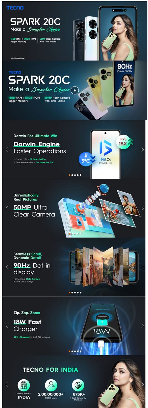 Buy Tecno Spark C Gb Gb Ram Mobile Phone Gravity Black At Reliance Digital