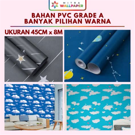 Jual Stiker Walpaper Langit Wallpaper Sticker Dinding Kamar Tidur Aesthetic Motif Langit Ruang