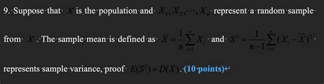 Solved Suppose That X Is The Population And X X Xn Chegg Com