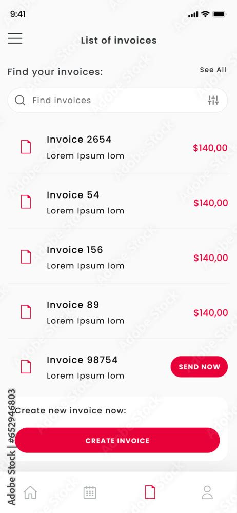 Invoicing Generator Invoice Creator Manage Bills And Invoices And Bill Manager App Ui Kit