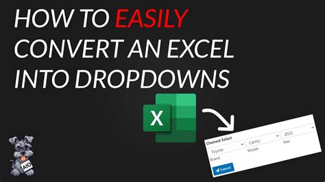 How To Easily Convert An Excel Into Dropdowns Youtube