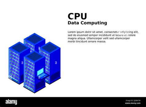 Mainframe Powered Server High Technology Concept Data Center Cloud Data Storage Isometric