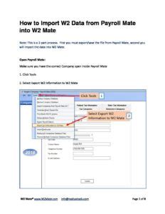Import W Data From PayrollMate Into W Mate W Mate Software Tutorials