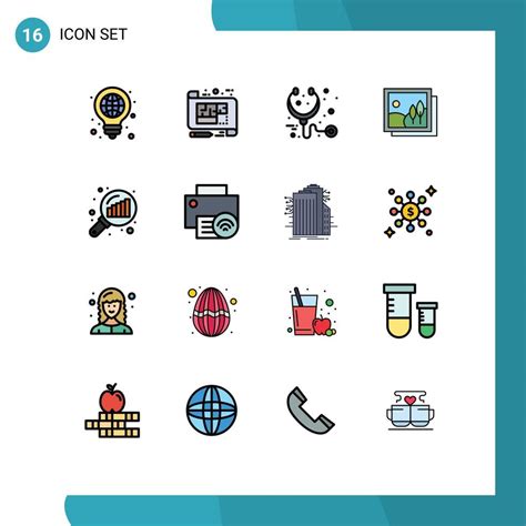 16 Universal Flat Color Filled Lines Set For Web And Mobile Applications Picture Gallery Floor