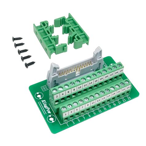 Jienk Idc26 Breakout Board 2x13 26pins Male Header Terminal Block Connector With C45 Din Rail