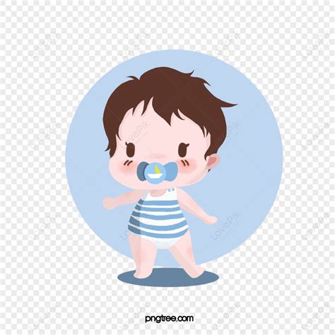귀요미 만화남 아기 일러스트 젖꼭지 귀엽다 아름다운 남자 아기 Png 일러스트 무료 다운로드 Lovepik