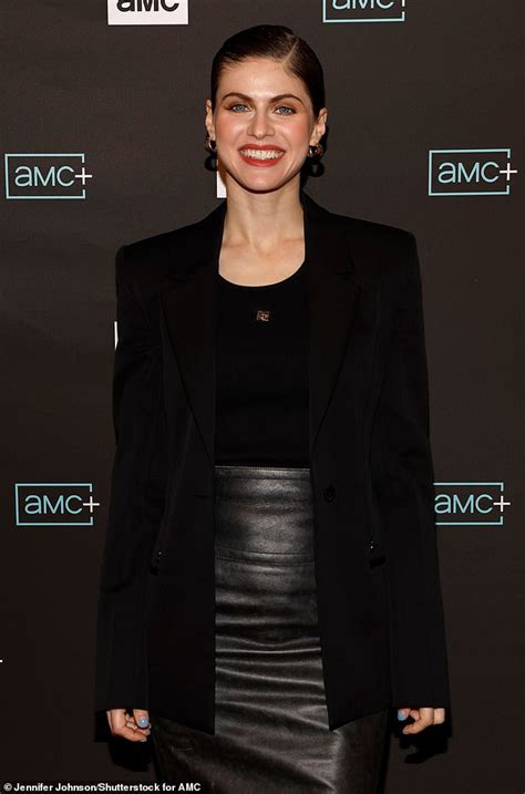 Alexandra Daddario Stuns In Black Top And Leather Skirt As She Attends Panel For Mayfair Witches