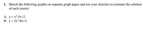 Solved 1 Sketch The Following Graphs On Separate Graph