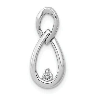 14k 14kt White Gold 120ct Diamond Teardrop Infinity Chain Slide