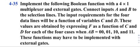 Solved Implement The Following Boolean Function With A Chegg Com