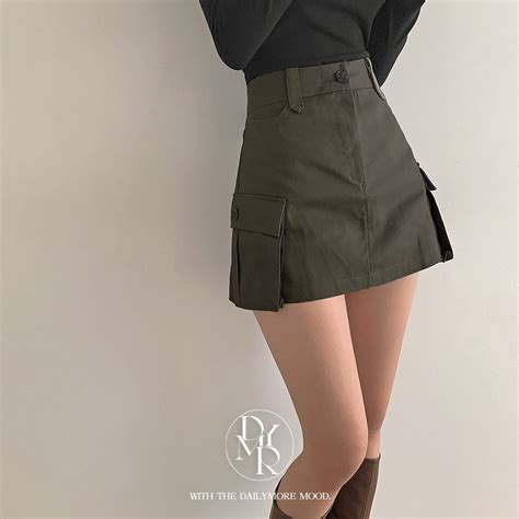 데일리모어 [y2k 3color] 카고 포켓 로우라이즈 미니 스커트 카고치마