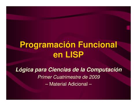 011programacion Funcional En Lisp Programación Funcional En Lisp