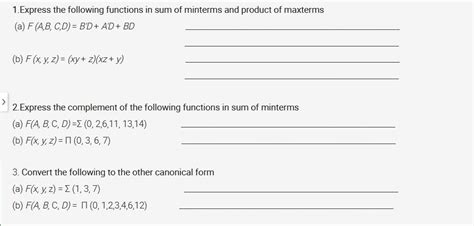 Solved Sop And Pos Task Boolean Functions Instructions