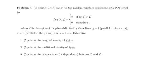 Solved Problem 4 15 Points Let X And Y Be Two Random