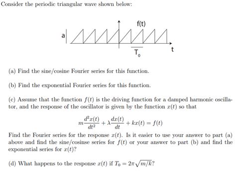 Solved Consider The Periodic Triangular Wave Shown Below