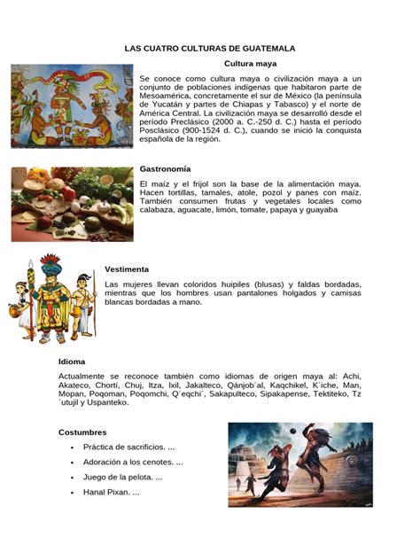 Las Cuatro Culturas De Guatemala Pdf