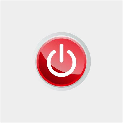 Shut Down Icon With Red Glossy Button Template Vector 34989111 Vector