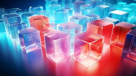Premium Ai Image Multicolored Translucent Cubes