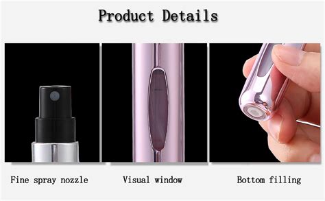 6 Pcs Mini Perfume Atomizer Bottles 5ml Spray Container Portable Size Refillable Pump For
