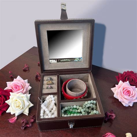 Leather Jewelry Box Necklace Storage Box Multipurpose Ring Box For