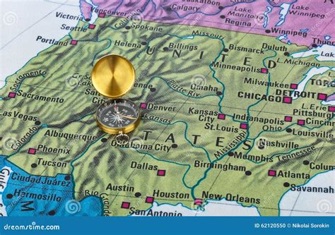 Us Map With Compass