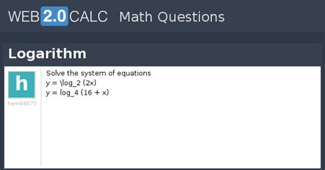 View Question Logarithm