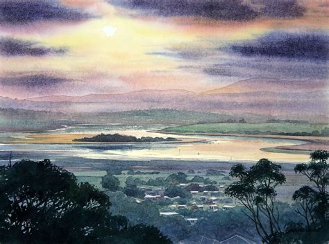 Tamar Island From Trevallyn Madeline Gordon Gallery