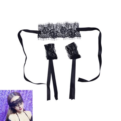 Sex Handcuffs SM Bondage Couple Sex Toy For Women Eye Mask Shade Blindfold Ribbon Reversible Sex