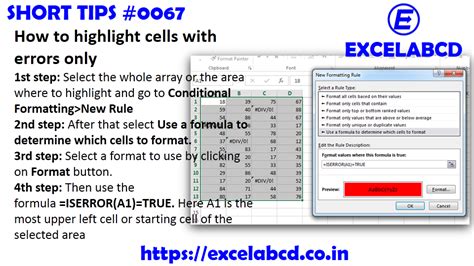 Excelabcd Excel Iserror Error Excelfunction