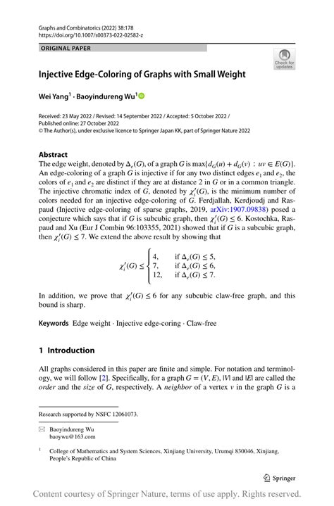 Injective Edge Coloring Of Graphs With Small Weight Request Pdf