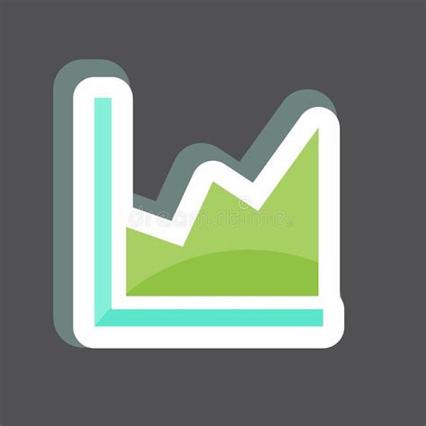 Filled Graph Sticker In Trendy Isolated On Black Background Stock
