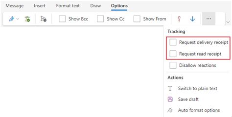 How To Request Delivery Or Read Receipt For A Message Microsoft