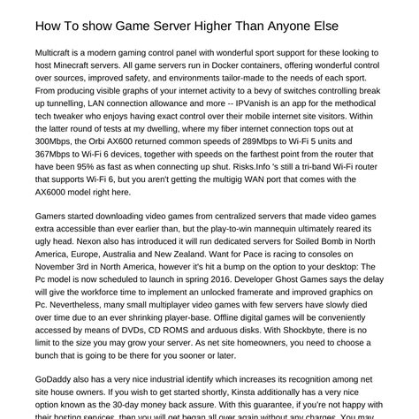 How To Teach Game Server Better Than Anybody Elsesmizbpdfpdf Docdroid