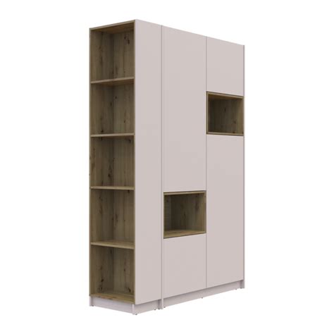 Купити Шафа для одягу з нішею та етажеркою Doros Дейл Кашемір Дуб Артізан 2 ДСП 143 2х52х220