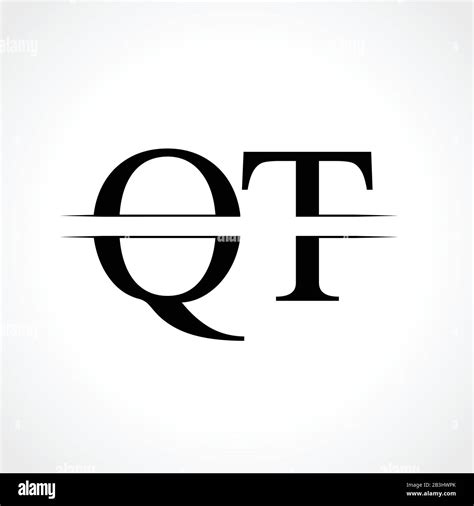 Initial Monogram Letter QT Logo Design Vector Template Black Letter QT Letter Logo Design Stock
