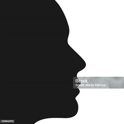 흰색 배경에 고립 된 여성 얼굴 추상적 인 프로필 실루엣 벡터 일러스트 레이 션 개념에 대한 스톡 벡터 아트 및 기타 이미지 개념 검은색 그림자 Istock