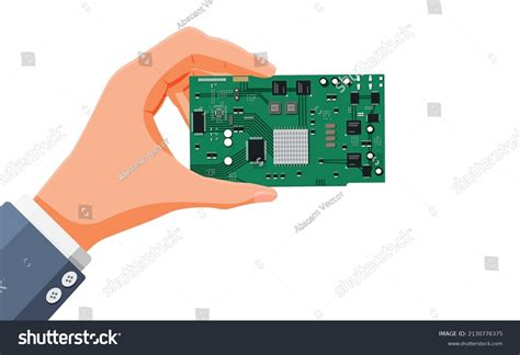 Computer Processor Chip Hand Pc Hardware Stock Vector Royalty Free Shutterstock