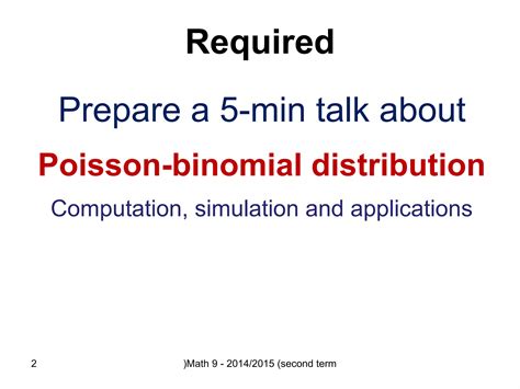Poisson Binomial Distribution Ppt