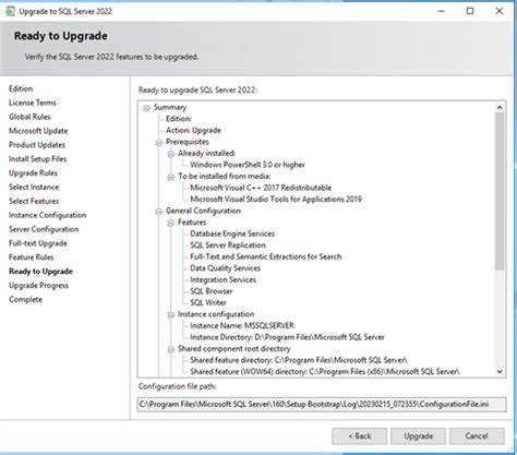 การอัพเกรด Microsoft Sql Server 2017 ไปยัง Microsoft Sql Server 2022