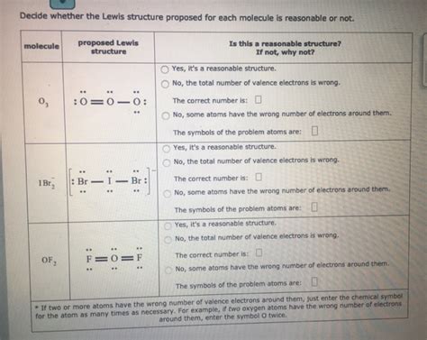 Solved Decide Whether The Lewis Structure Proposed For Each