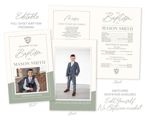 Lds Baptism Program Baptism Program Boy Lds Baptism Programs Baptism