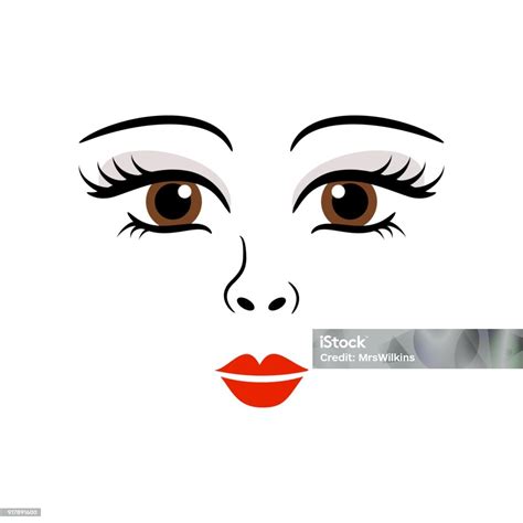 Doll Girl Woman Cute Face Template Vector Stock Illustration Download