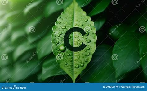 Co2 Reducing Icon On Green Leaf With Water Droplet For Decrease Co2 Generative Ai Stock