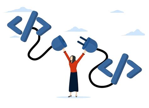 Premium Vector Programmer Socket That Connects Between Coding Programs Application Programming