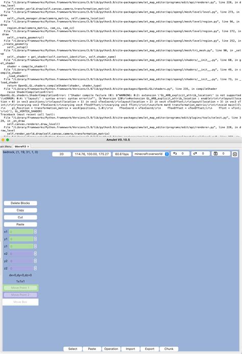 [bug report] macos issue loading 3d editor in 0 10 5 · issue 832 · amulet team amulet map