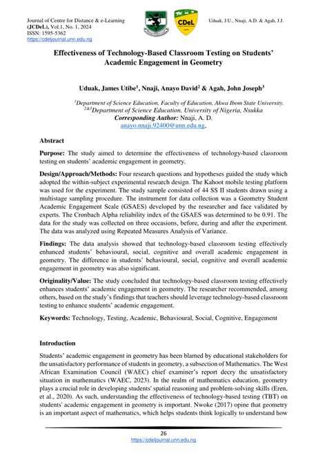 Pdf Effectiveness Of Technology Based Classroom Testing On Students