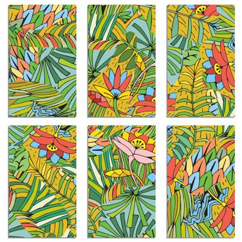 Palm Tree Leaf Pattern Drawings Illustrations Royalty Free Vector