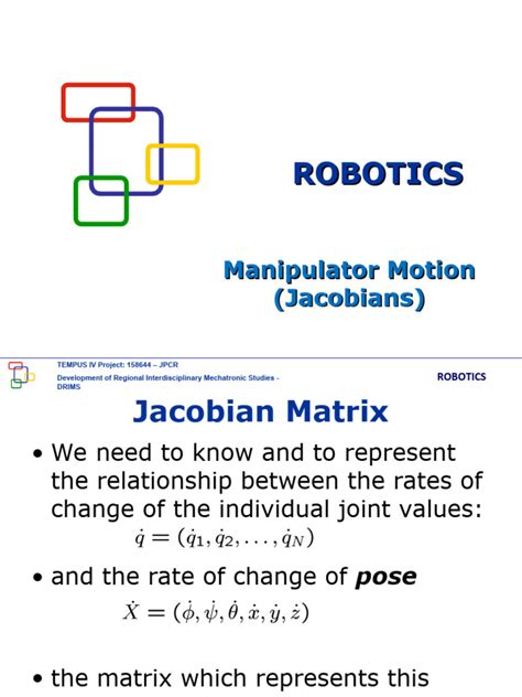 5 2 Motionplan2 Manipulator Motion Jacobians Pdf Kinematics Matrix Mathematics